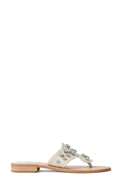 Jack Rogers Jacks Jewel Embellished Flip Flops - Ivory