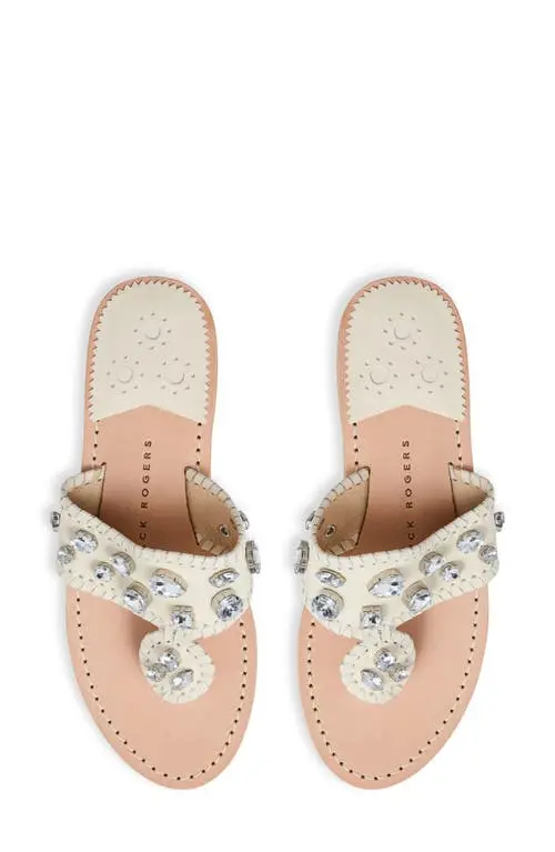 Jack Rogers Jacks Jewel Embellished Flip Flops - Ivory