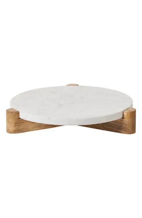 RENWIL Marble & Wood Tray - White