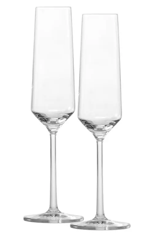 ZWIESEL GLAS Set Of 2 Pure Champagne Flutes - Clear