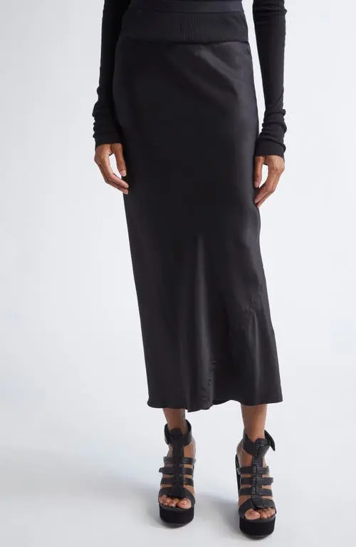 Rick Owens Bias Cut Cupro Skirt - Black