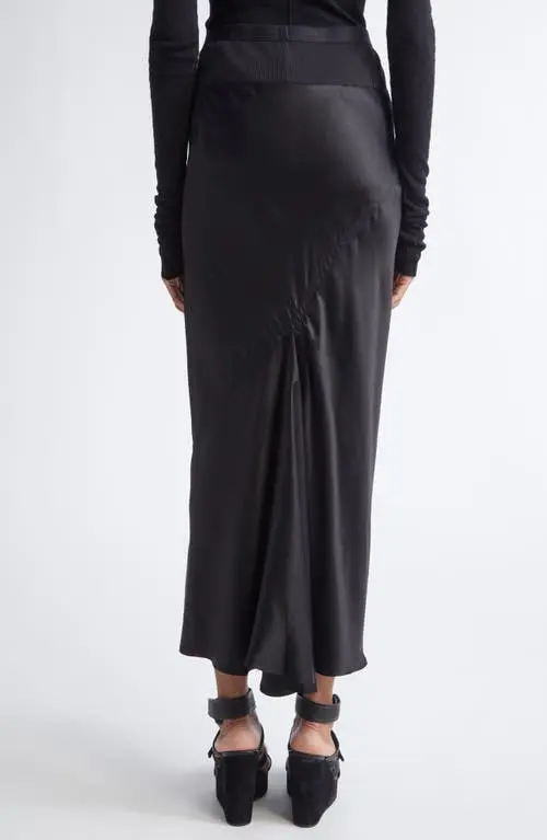 Rick Owens Bias Cut Cupro Skirt - Black