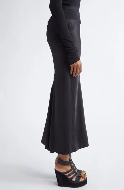 Rick Owens Bias Cut Cupro Skirt - Black