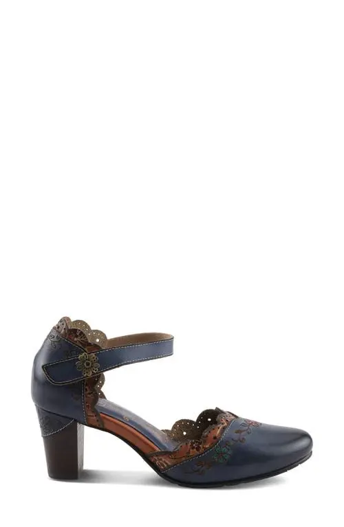 SPRING STEP SHOES Sayyes Ankle Strap Pumps - Navy Multi