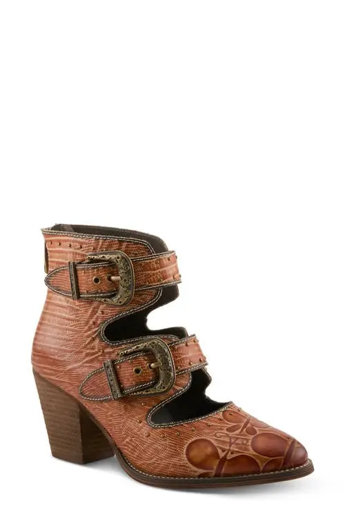SPRING STEP SHOES Notched Booties - Camel