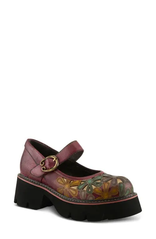 SPRING STEP SHOES Busybee Platform Mary Jane - Bordeaux Multi