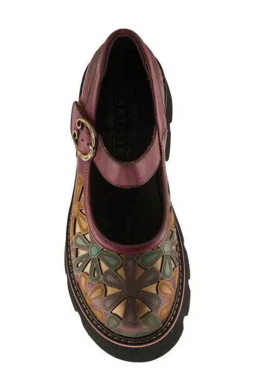 SPRING STEP SHOES Busybee Platform Mary Jane - Bordeaux Multi