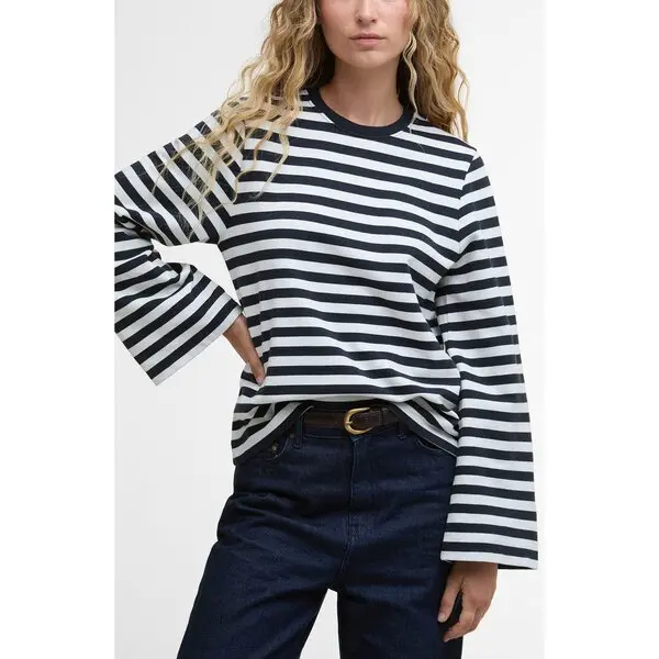 Barbour Robyn Stripe Flare Sleeve Sweatshirt
