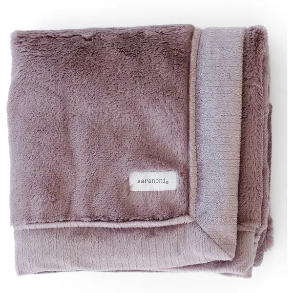 SARANONI Faux Fur Recieving Blanket - Bloom