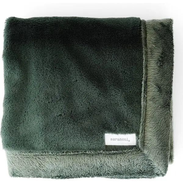 SARANONI Faux Fur Recieving Blanket - Hunter