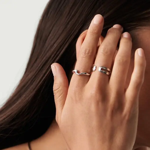 MISSOMA Molten Wave Stacking Ring - Silver