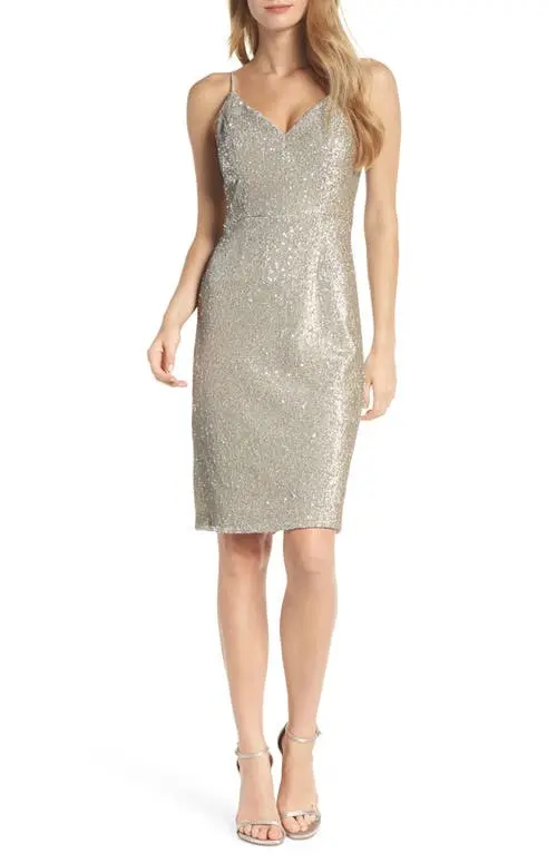 Vince Camuto Sleeveless Sequin Sheath