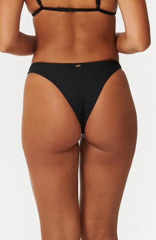 Rip Curl Premium Surf High Leg Rib Bikini Bottoms - Black