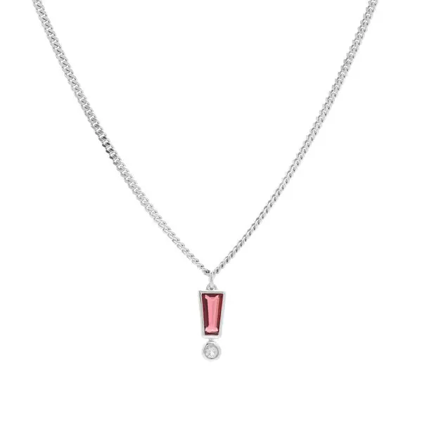 Miansai Exclamation Point Pendant Necklace - Garnet/white