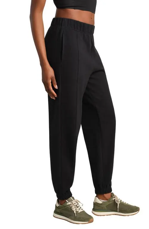 RHONE Signature Ribbed Joggers - Pure Black