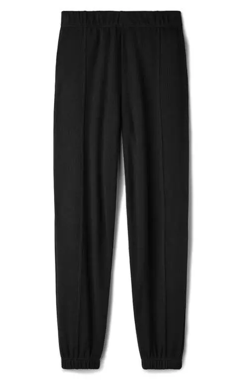 RHONE Signature Ribbed Joggers - Pure Black