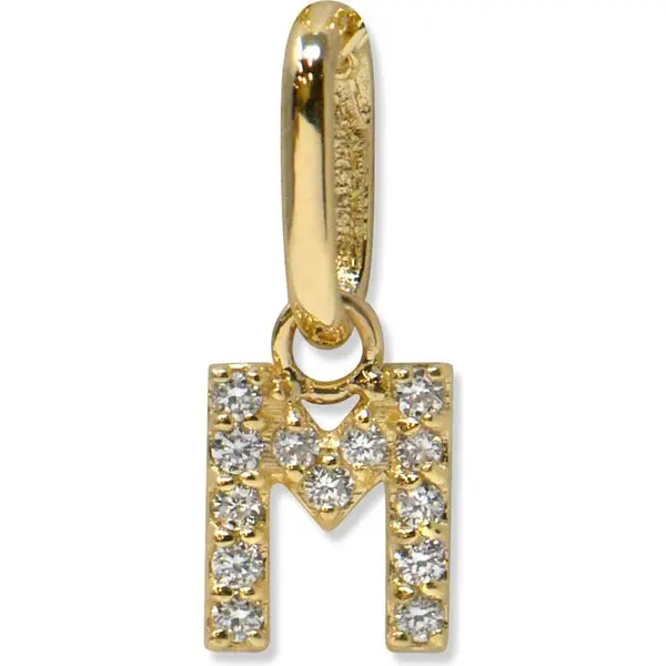 Anzie Love Letter Pavé Diamond Charm - Clear -m