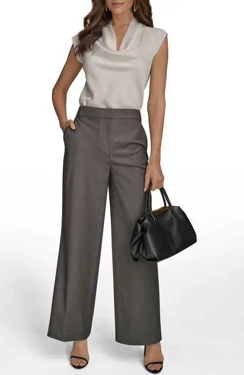 Donna Karan New York Flat Front Pinstripe Wide-leg Pants