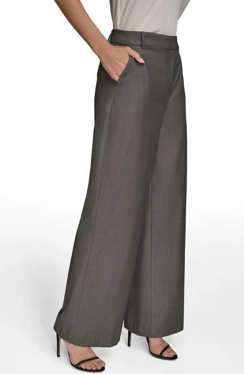 Donna Karan New York Flat Front Pinstripe Wide-leg Pants