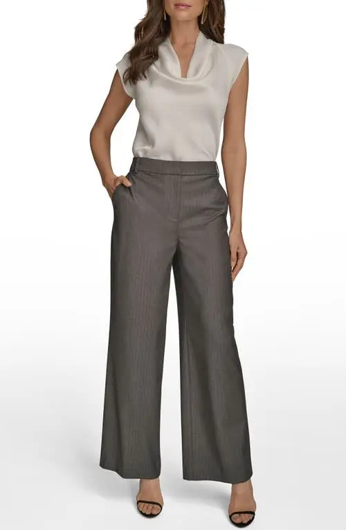 Donna Karan New York Flat Front Pinstripe Wide-leg Pants