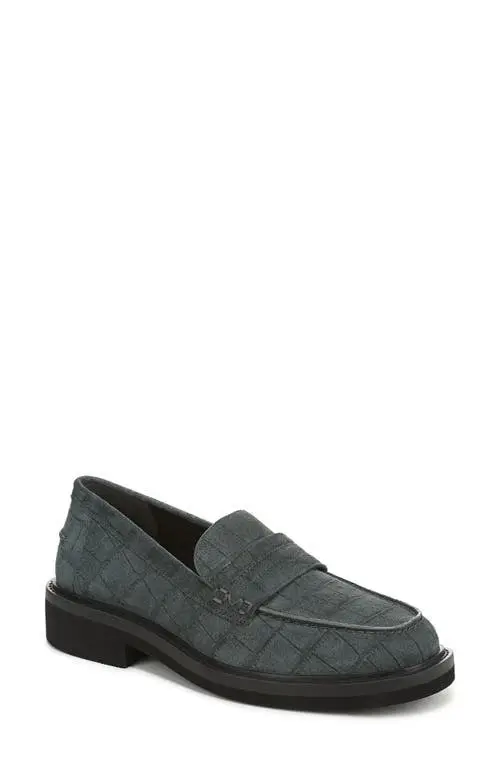 Vionic Leather Penny Loafer With Arch Support - Scarab Croc Embossed