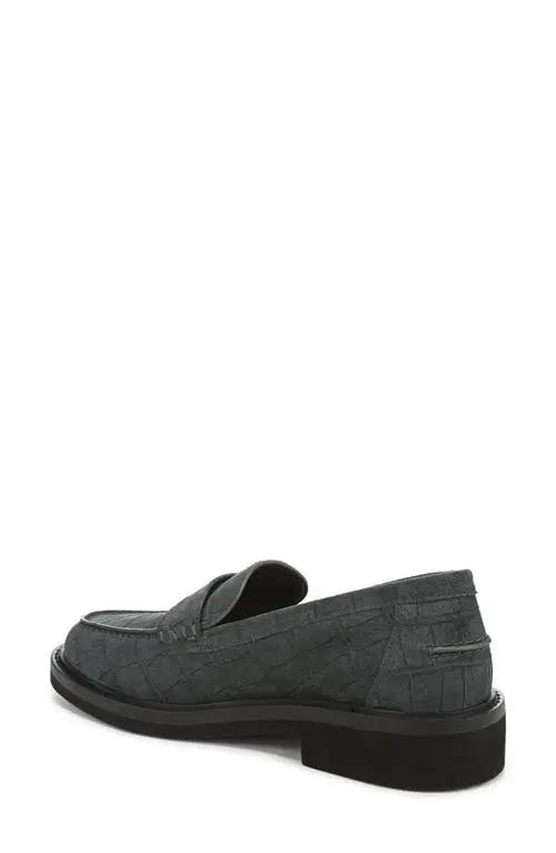 Vionic Leather Penny Loafer With Arch Support - Scarab Croc Embossed