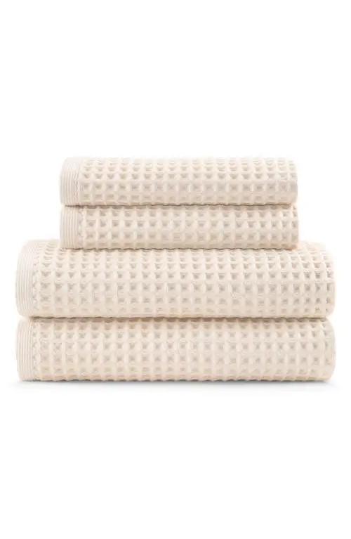 DKNY PURE Pure Yarn Dyed Cotton Waffle 4-piece Bath & Hand Towel Set - Natural