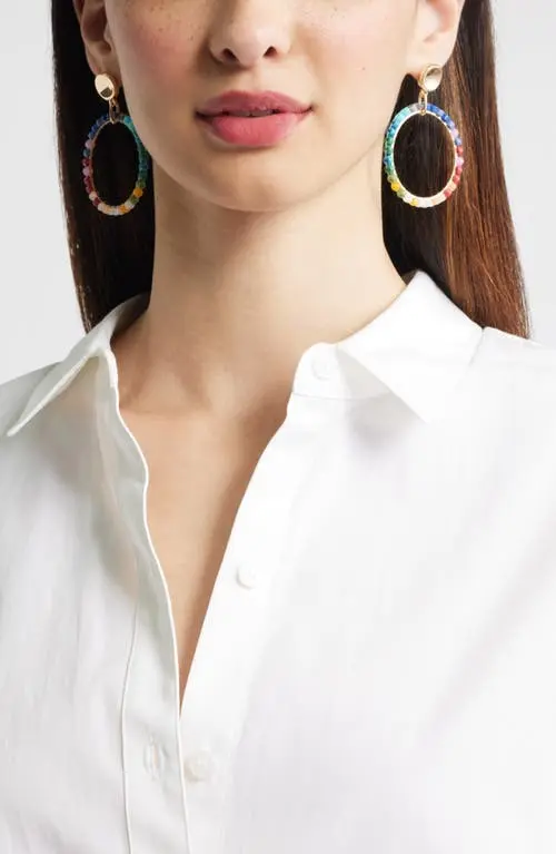 Nordstrom Beaded Hoop Drop Earrings