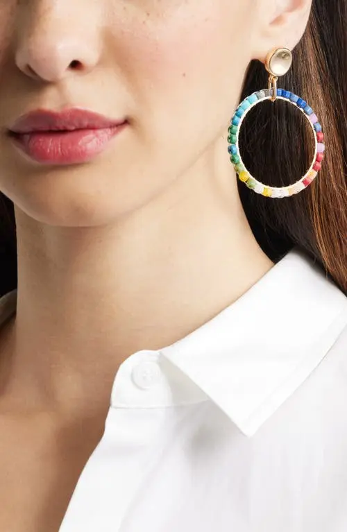 Nordstrom Beaded Hoop Drop Earrings