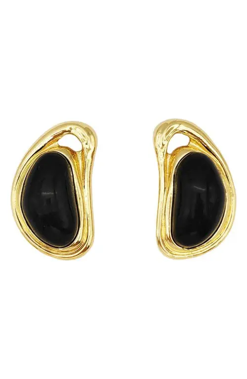 PETIT MOMENTS Vaila Stud Earrings - Gold/black
