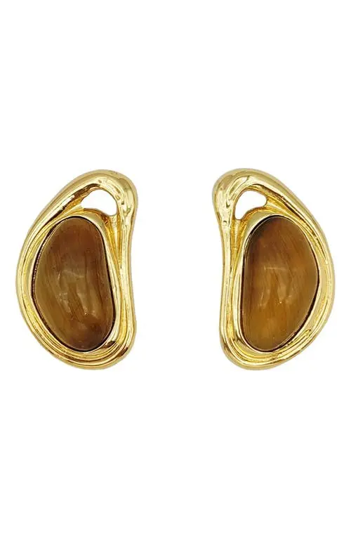 PETIT MOMENTS Vaila Stud Earrings - Gold/brown
