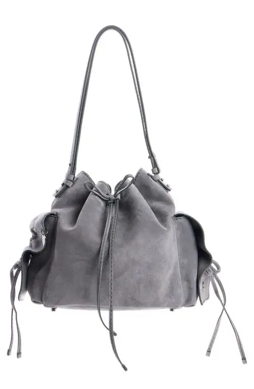 Acne Studios Multipocket Suede Bucket Bag - Cold Grey