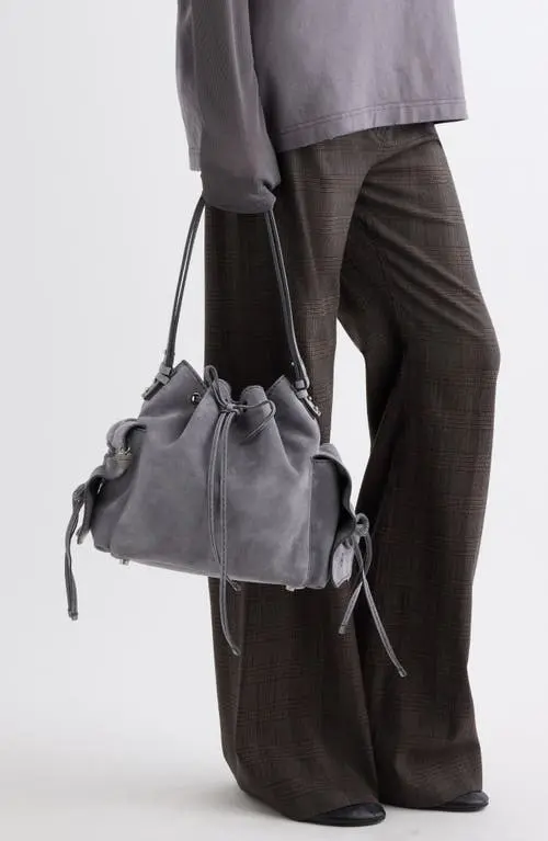 Acne Studios Multipocket Suede Bucket Bag - Cold Grey