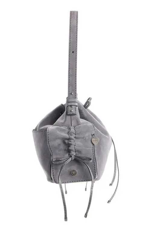 Acne Studios Multipocket Suede Bucket Bag - Cold Grey