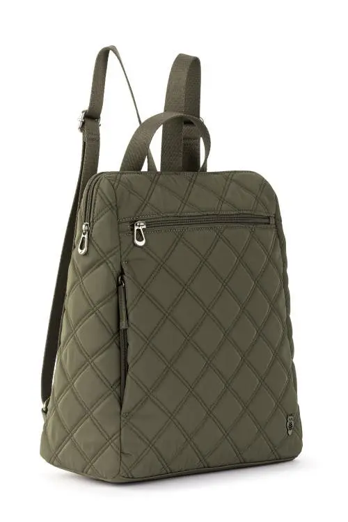 SAKROOTS Arlo Quilted Backpack - Olive Diamond Quilted