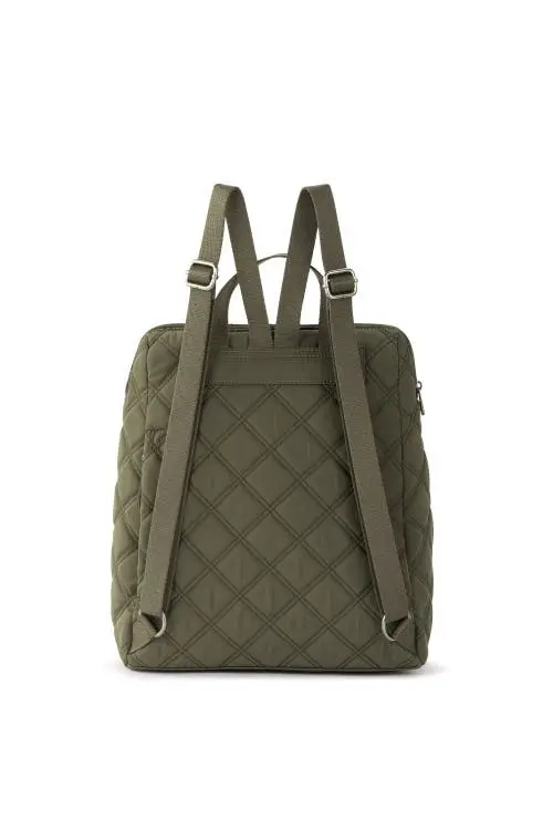 SAKROOTS Arlo Quilted Backpack - Olive Diamond Quilted