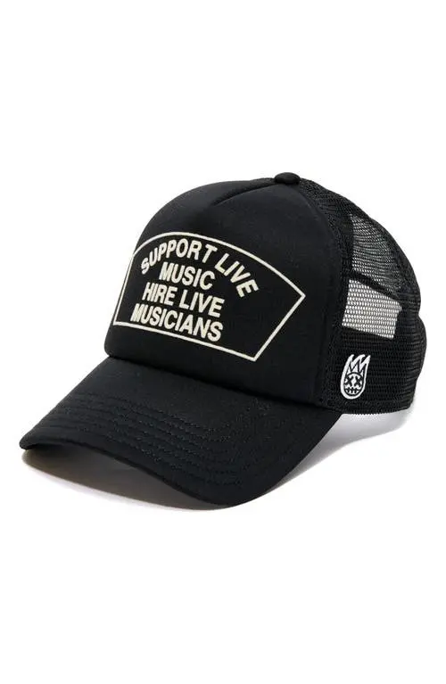 CULT OF INDIVIDUALITY Support Live Music Trucker Hat - Black