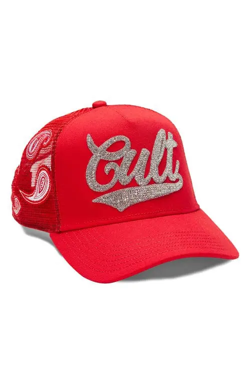 CULT OF INDIVIDUALITY Crystal Logo Trucker Hat - Red