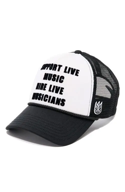 CULT OF INDIVIDUALITY Support Live Music Trucker Hat - White