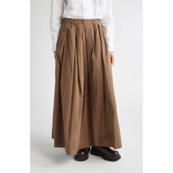 Max Mara Aloe Pleated Maxi Skirt - Brown