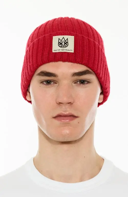 CULT OF INDIVIDUALITY Ribbed Wool-blend Beanie - Rouge Red