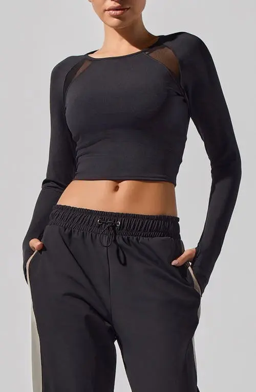 Heroine Sport Alba Mesh Crop Top - Black