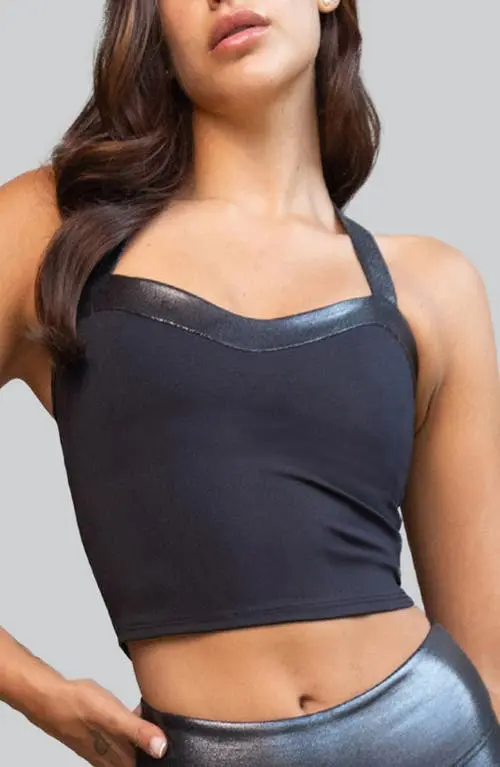 Heroine Sport Nova Metallic Trim Longline Sports Bra
