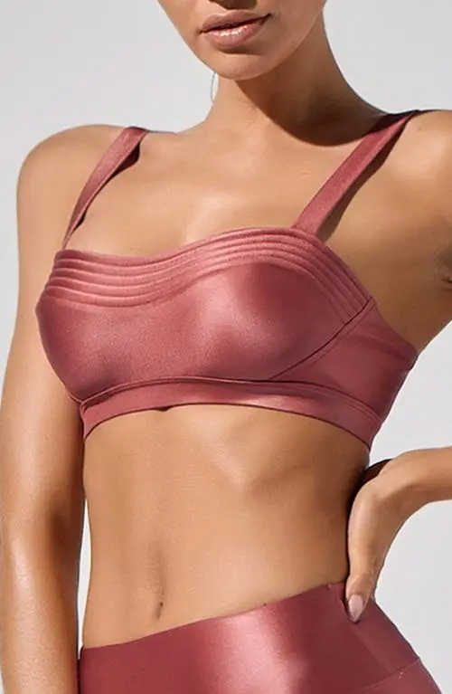Heroine Sport Celine Metallic Sports Bra - Rose