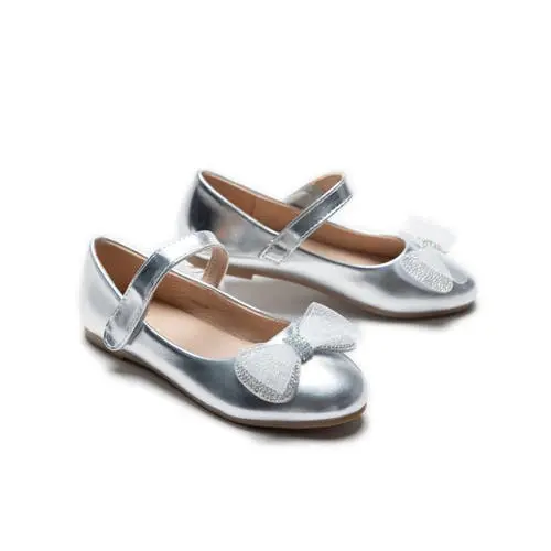 TULLEEN Lydia Bow Flats - Silver