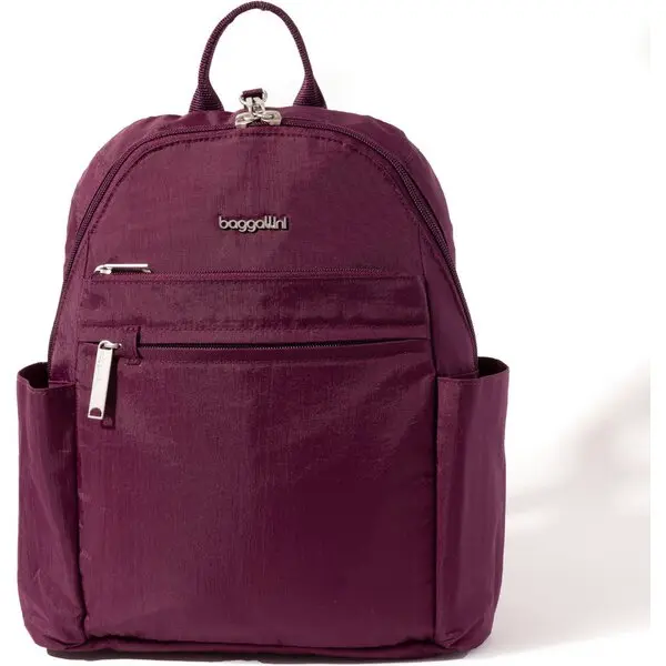 BAGGALLINI Securtex Anti-theft Vacation Backpack - Mulberry