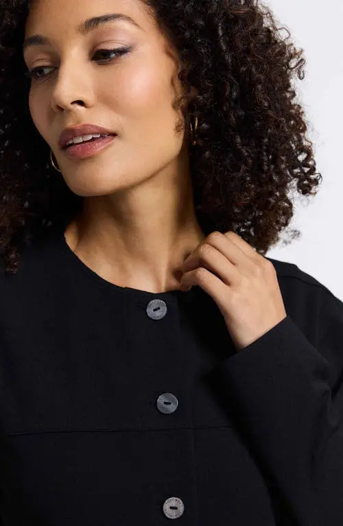Foxcroft Crepe Knit Valerie Jacket - Black
