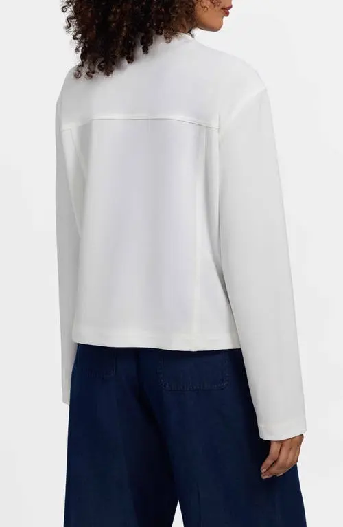 Foxcroft Crepe Knit Valerie Jacket - Ecru