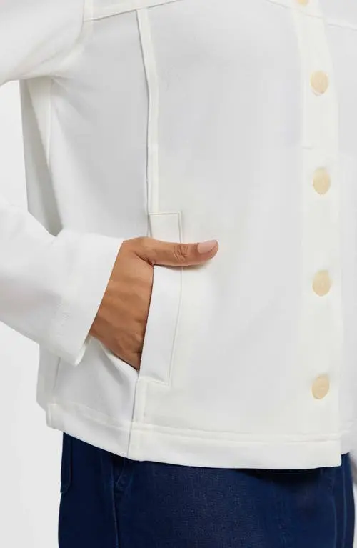 Foxcroft Crepe Knit Valerie Jacket - Ecru