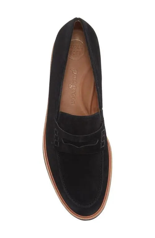 Paul Green Carmel Lug Penny Loafer - Black Suede